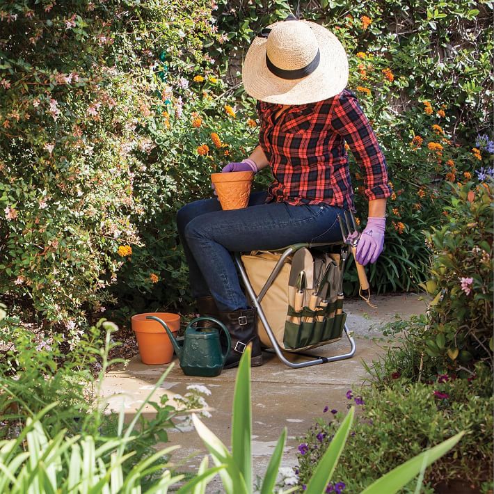 Gardening Folding Seat w/ Tools | West Elm