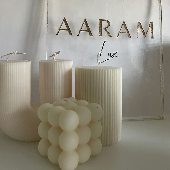 Aaram Lux U Ribbed Candle | West Elm