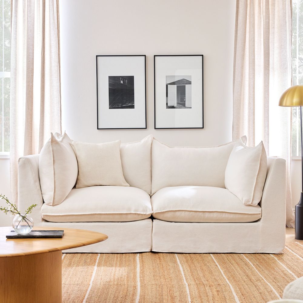 Bleecker Skirted Slipcover Modular Sofa (85"–123") | West Elm