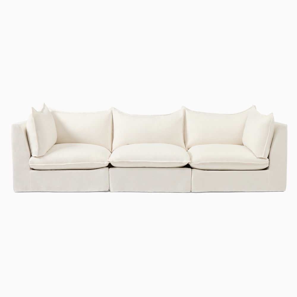 Bleecker Skirted Slipcover Modular Sofa (85"–123") | West Elm