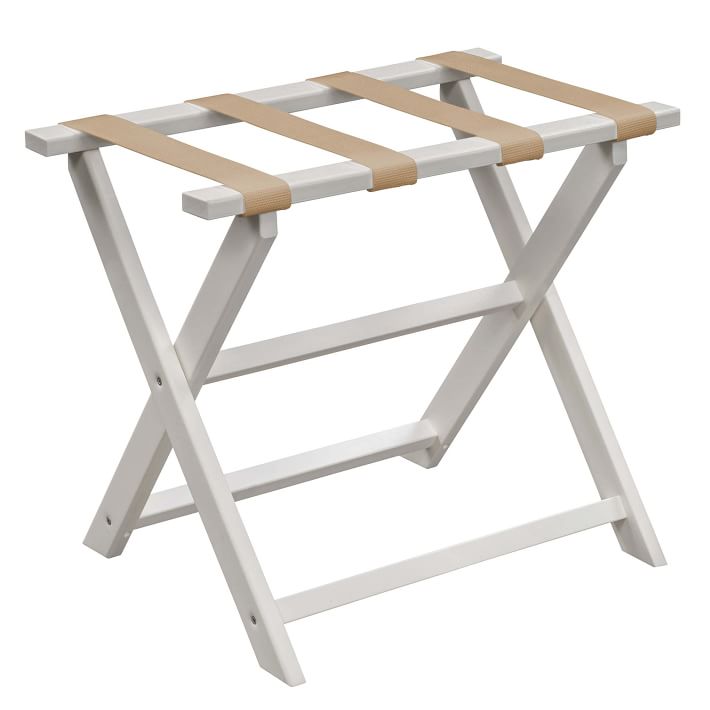 White Luggage Rack w/ Nylon Straps | West Elm