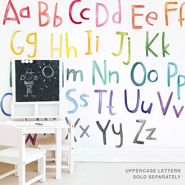 Mej Mej Color Story Lowercase Alphabet Peel & Stick Wall Decals | West Elm