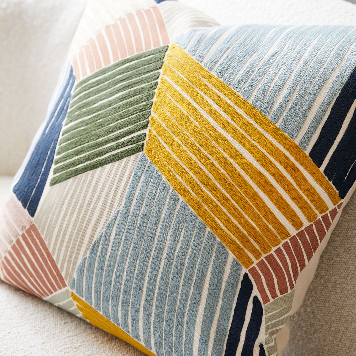 Crewel Curving Lines Pillow Cover | West Elm