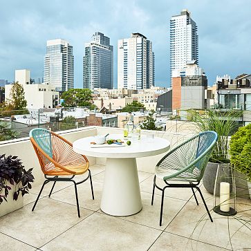 Concrete Indoor/Outdoor Pedestal Round Dining Table (32"–60") | West Elm
