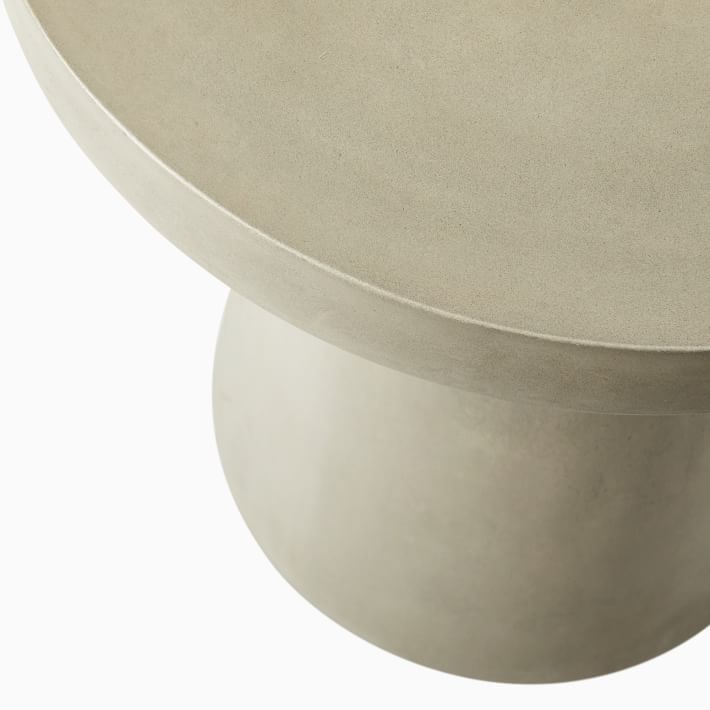 Concrete Pedestal Outdoor Round Side Table (18") | West Elm