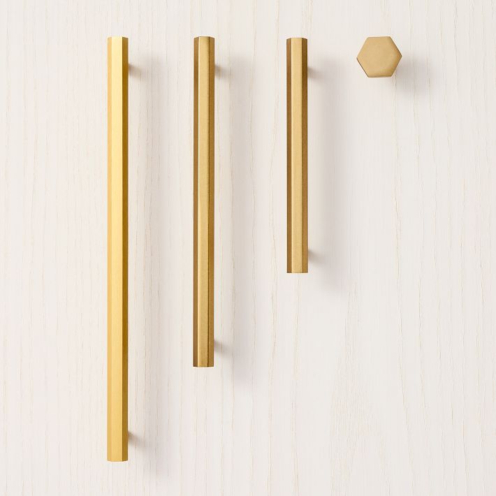 Alden Hexagon Hardware - Antique Brass | West Elm