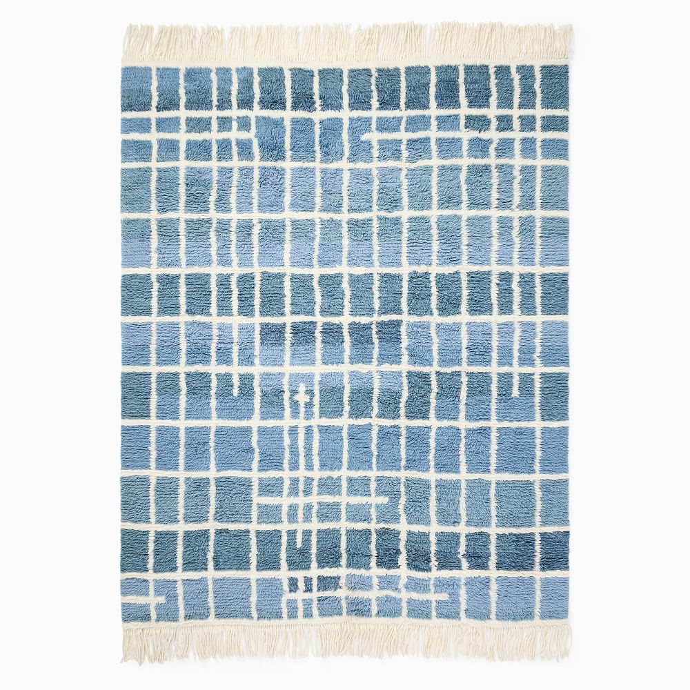 Grid Plaid Shag Rug | West Elm