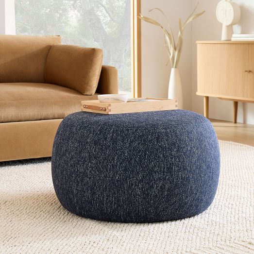 Cobble Round Ottoman - Medium | West Elm