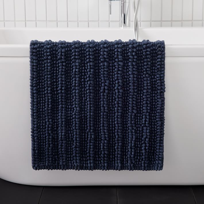 Organic Chenille Stripe Bath Mat | West Elm