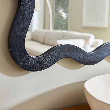 Wavy Wood Wall Mirror - 35"W x 47.25"H | West Elm