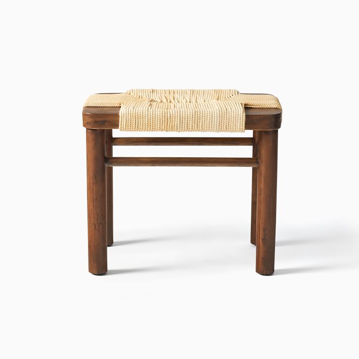 Mahogany Woven Rope Stool (20") | West Elm