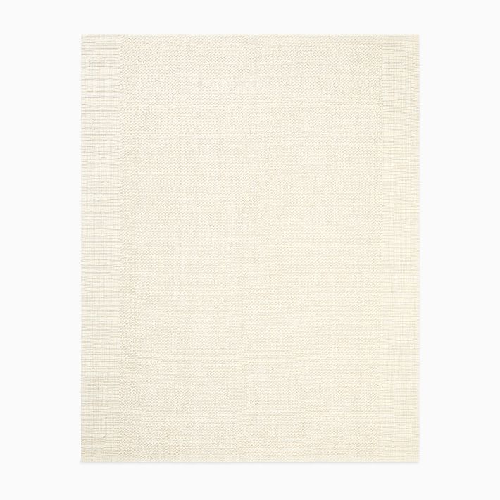 Jute Boucle Stripe Border Rug | West Elm