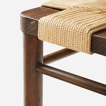Mahogany Woven Rope Stool (20") | West Elm