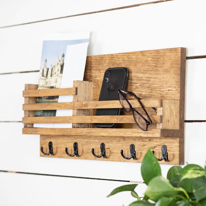 The McGarvey Workshop Wood Rail Mail Holder | West Elm