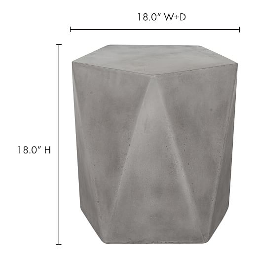Faceted Outdoor Side Table (18") | West Elm