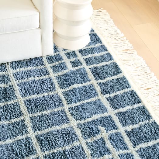 Grid Plaid Shag Rug | West Elm