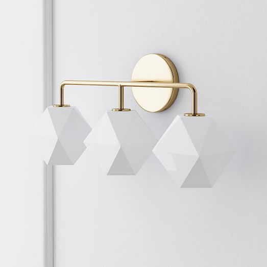Sculptural 3-Light Faceted Sconce | West Elm