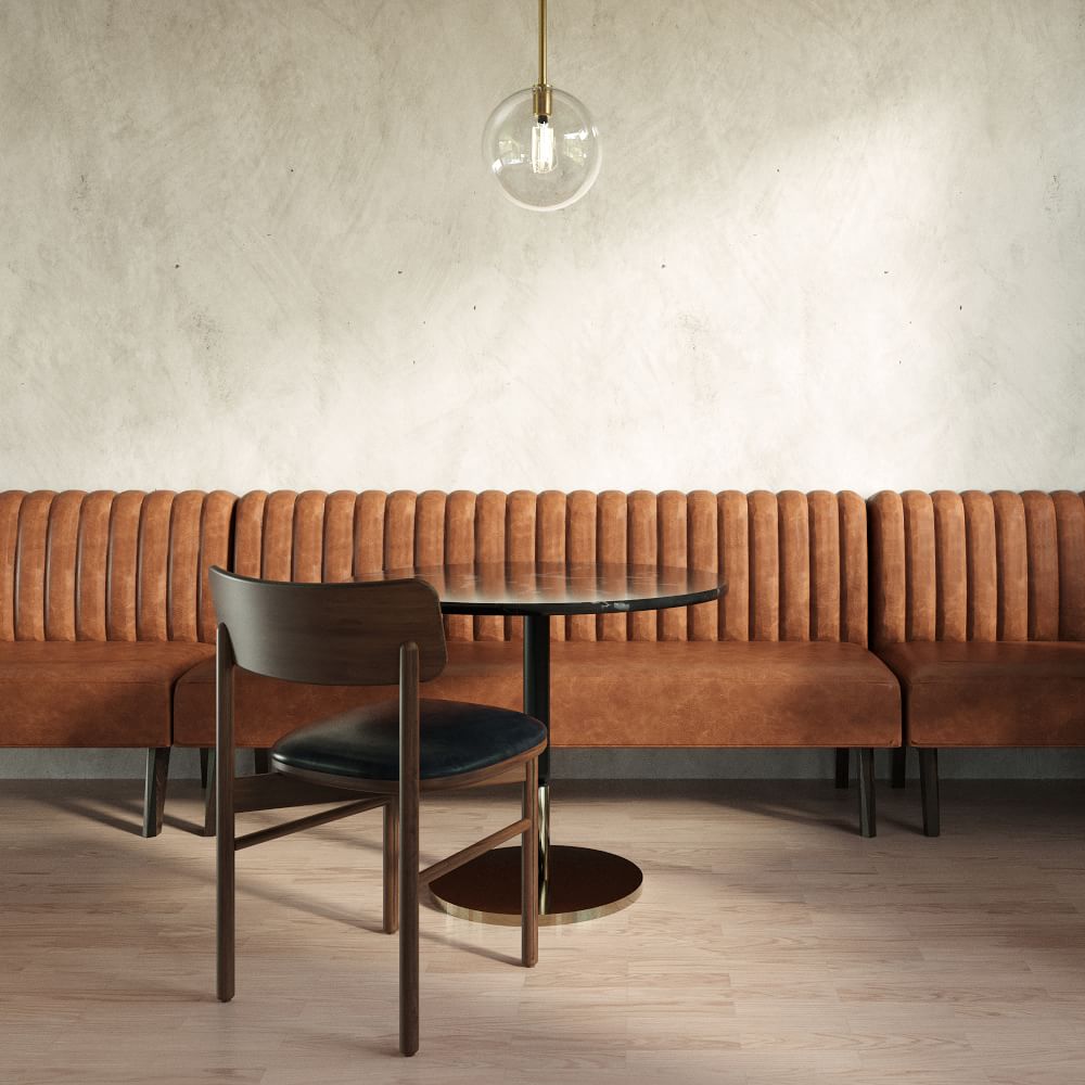 Novak Vegan Leather Banquette - Vertical Channel Tufting | West Elm