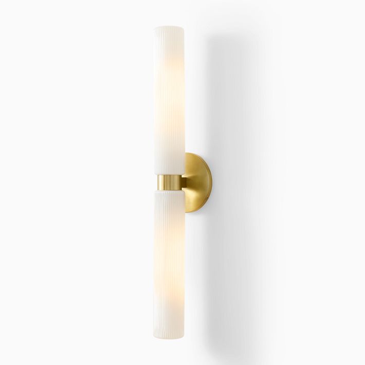 Fluted Double Long Indoor/Outdoor Sconce (3") | West Elm