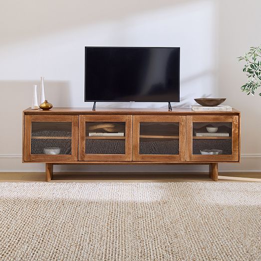 Anton Glass Media Console (68"–80") | West Elm