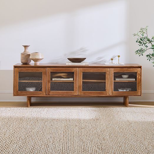 Anton Glass Media Console (68"–80") | West Elm
