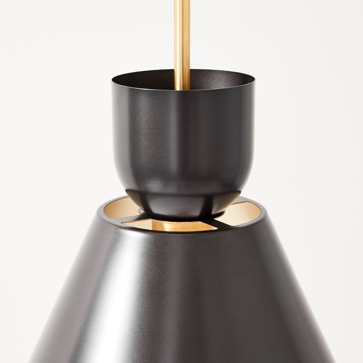 Sculptural Tapered Metal Hardwired Pendant (12"–16") | West Elm