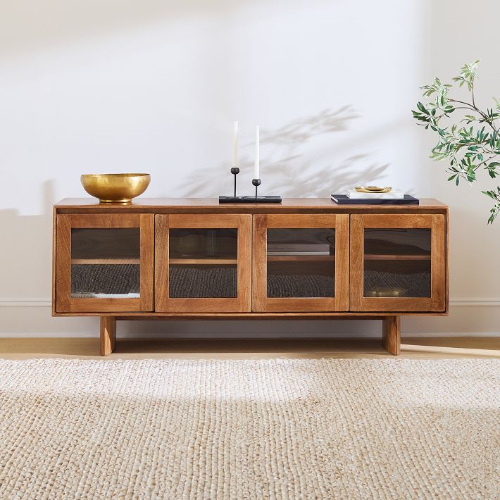 Anton Glass Media Console (68"–80") | West Elm