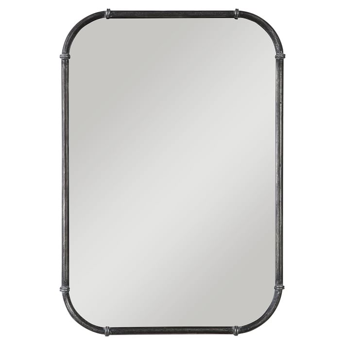 Industrial Pipe Mirror - 24.25"W x 36.5"H | West Elm