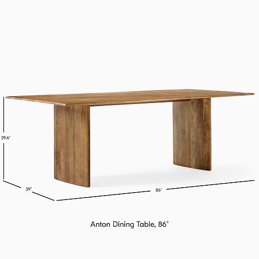 Anton Solid Wood Dining Table (72", 86", 120") | West Elm