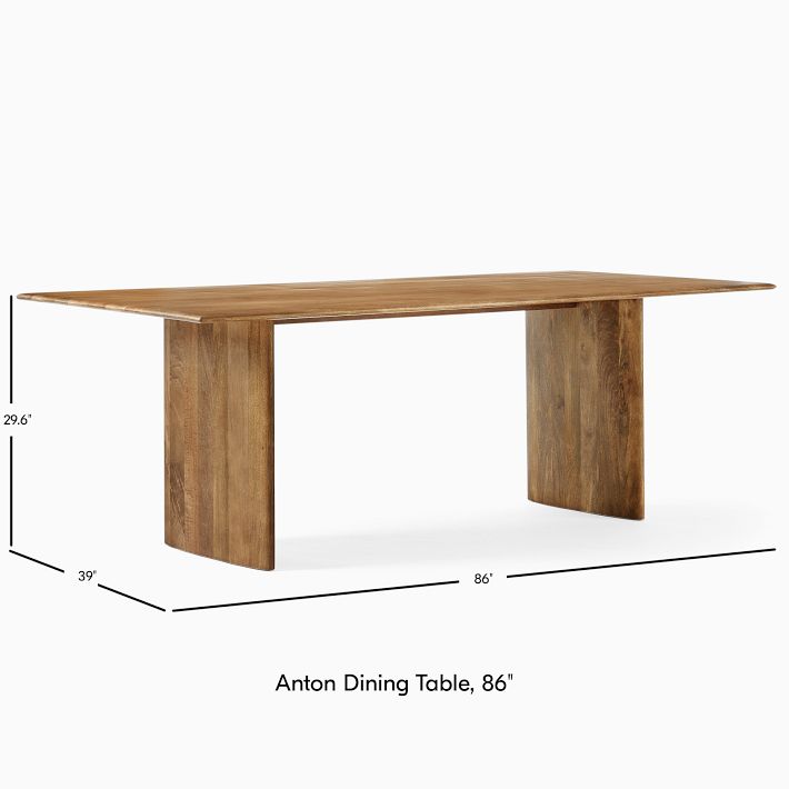 Anton Solid Wood Dining Table (72", 86", 120") | West Elm