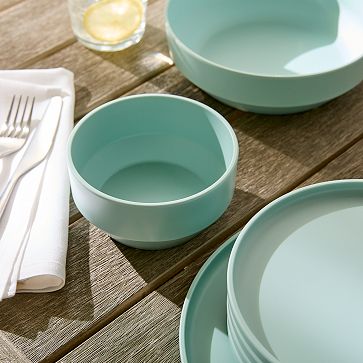 Modern Melamine Outdoor Dinnerware (Set of 16) | West Elm