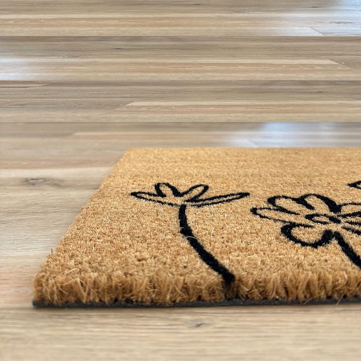 Nickel Designs Hand-Painted Doormat - Flowers | West Elm
