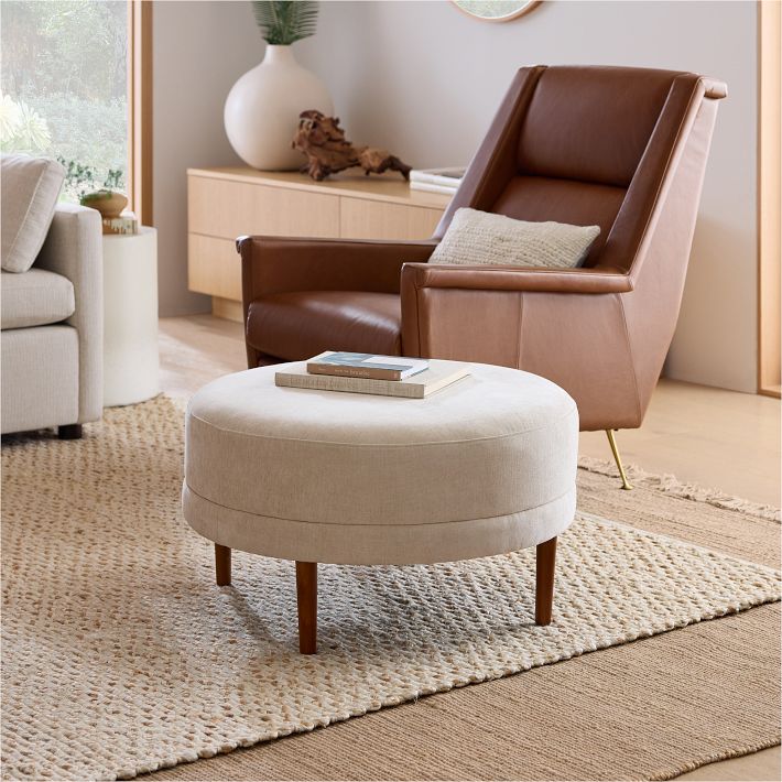 Emmett Round Loft Ottoman | West Elm