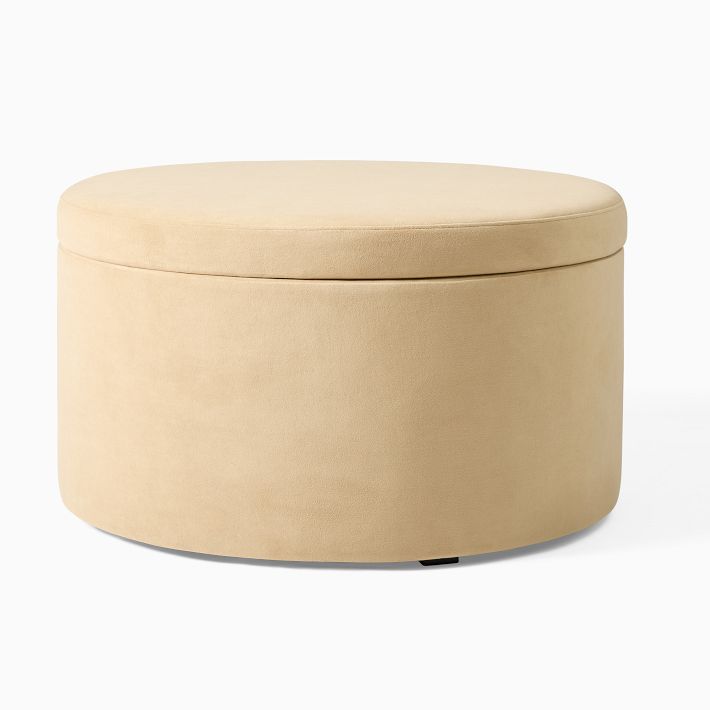 Emmett Round Storage Ottoman | West Elm