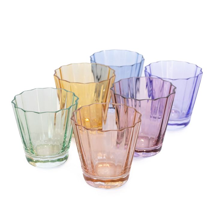 Estelle Colored Glass Sunday Lowball Glass Sets | West Elm