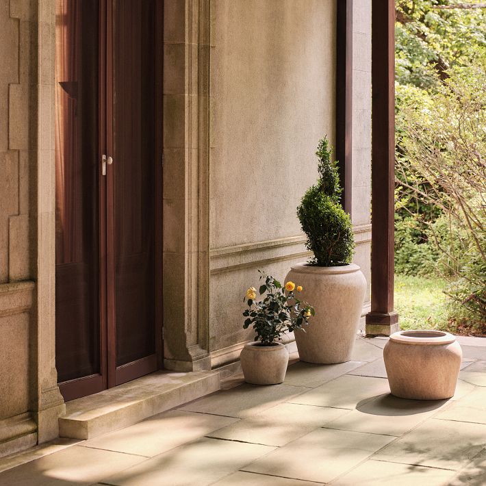 Colin King Washed Ficonstone Planters | West Elm