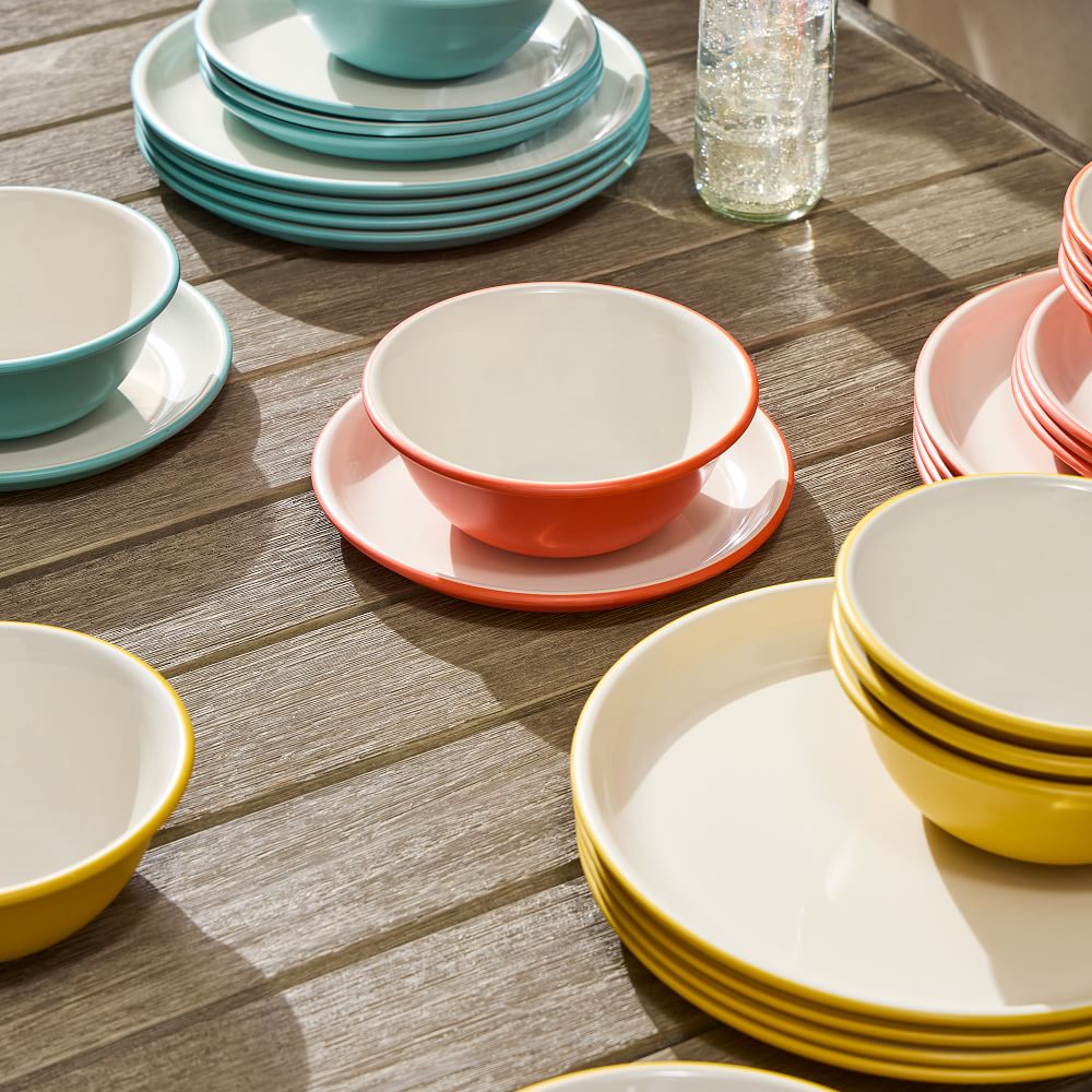 Flared Pop-Tone Melamine Dinner Plate Sets | West Elm