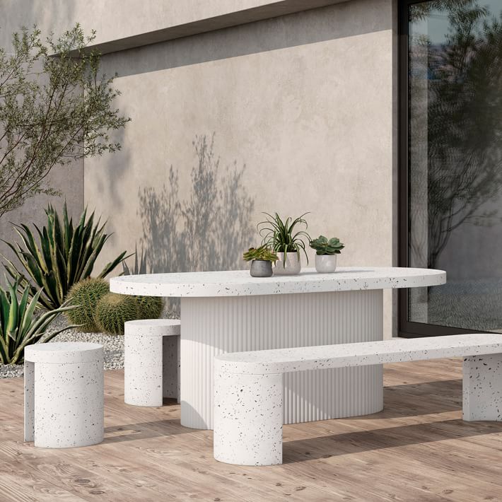 Terrazzo Concrete Outdoor Stool | West Elm
