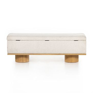 Round Plinth Legs Storage Bench (55") | West Elm