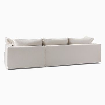 Harmony Modular Skirted Slipcover 2-Piece Chaise Sectional (122 ...