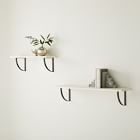 Linear White Lacquer Wall Shelves with Arch Brackets | West Elm