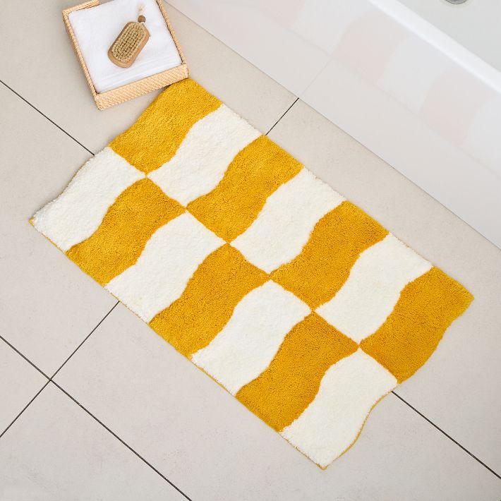 Wavy Blocks Bath Mat | West Elm