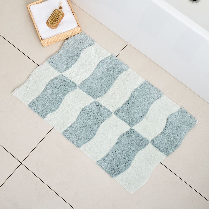 Wavy Blocks Bath Mat | West Elm