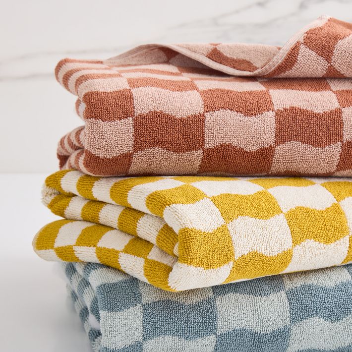 Wavy Blocks Towel | West Elm