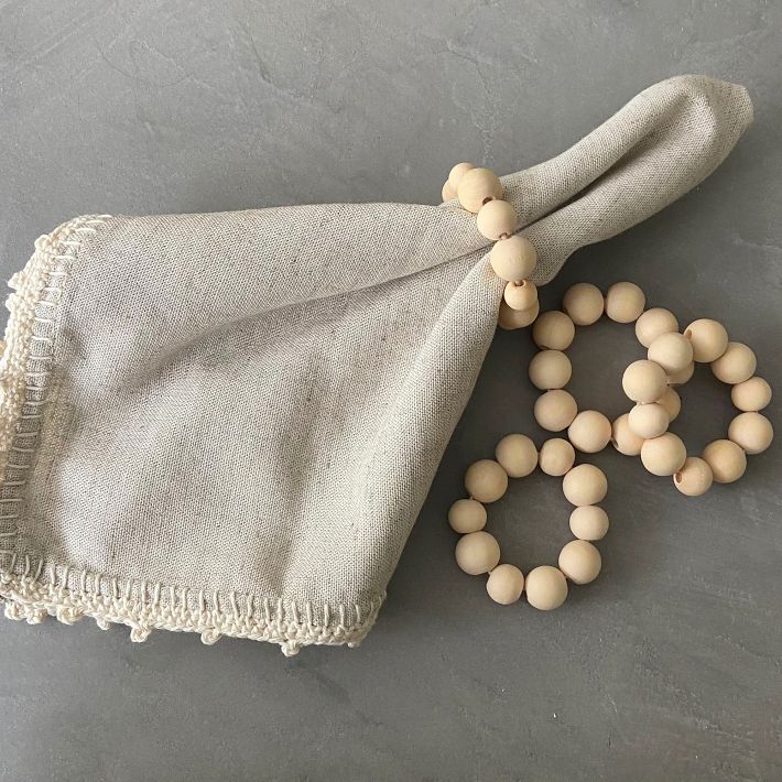 TALLO de OLIVO Wooden Sphere Napkin Ring | West Elm