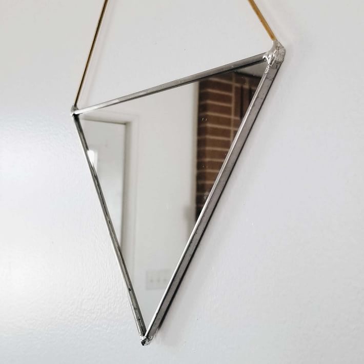 SZKLO Glass Triangle Mirror - 10.5"Wx 14"H | West Elm