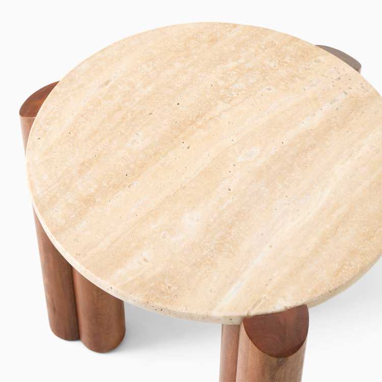 Travertine Side Table (21") | West Elm