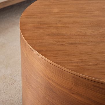 Volume Round Drum Coffee Table - Wood | Modern Living Room Furniture ...