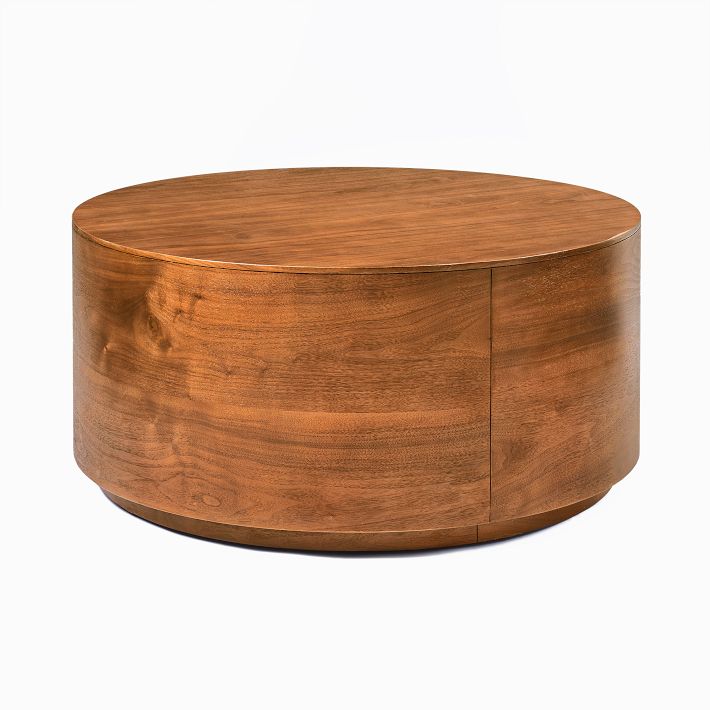 Volume Round Drum Coffee Table - Wood | Modern Living Room Furniture ...