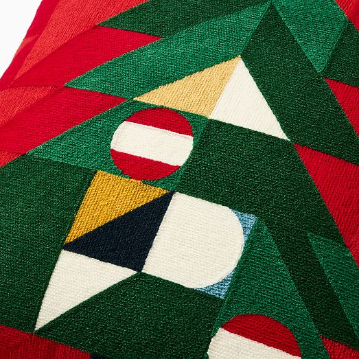 Crewel Geo Tree Pillow Cover | West Elm